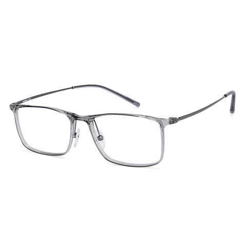 Buy Blue Block Screen Glasses: Transparent Gunmetal Full Rim Rectangle ...