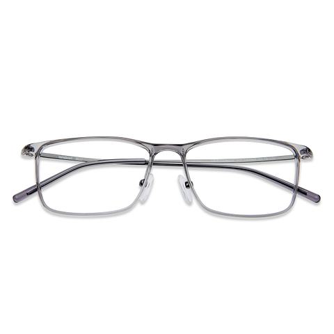 Buy Blue Block Screen Glasses: Transparent Gunmetal Full Rim Rectangle ...