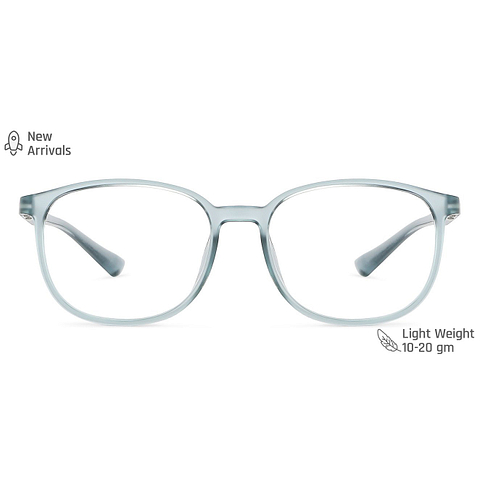 Blue Block Phone & Computer Glasses: Grey Transparent Full Rim Round ...