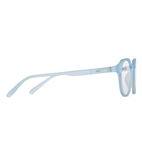 Buy Blue Block Screen Glasses: Sky Blue Transparent Full Rim Round ...