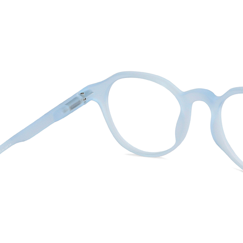 Buy Blue Block Screen Glasses: Sky Blue Transparent Full Rim Round ...