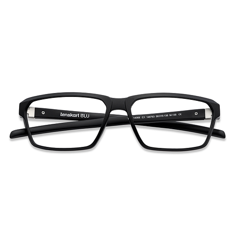 Buy Blue Block Screen Glasses: Black Marron Full Rim Rectangle Lenskart ...