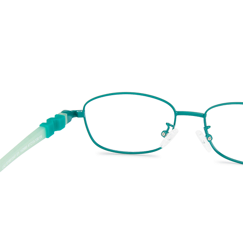 Buy Kids Glasses: Green Sky Blue Full Rim Rectangle Kids 8-12 yrs ...