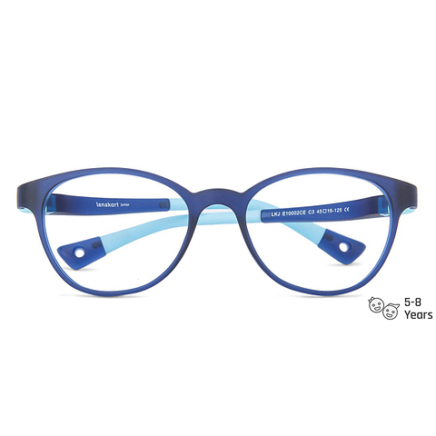 Shop online for Kids Glasses: Matte Blue Transparent Sky Blue Full Rim ...