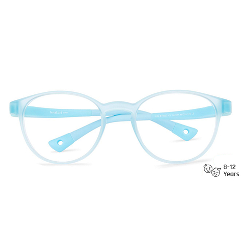 Buy Kids Glasses: Matte Sky Blue Transparent Sky Blue Full Rim Round ...