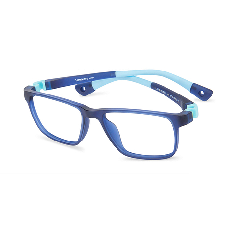 Buy Blue-Block Kids Computer Glasses: Matte Blue Transparent Sky Blue ...