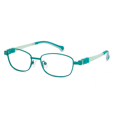 Kids Glasses: Green Sky Blue Full Rim Rectangle Kids (8-12 yrs ...