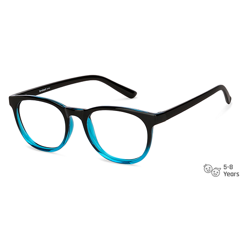 Buy Kids Glasses: Blue Transparent Black Full Rim Round Kids 5-8 yrs ...