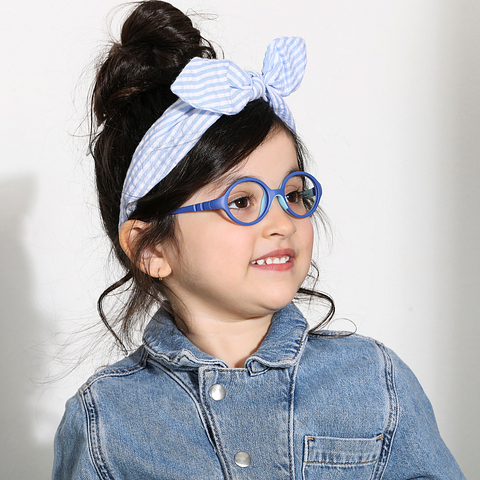 Buy Kids Glasses: Matte Blue Sky Blue Full Rim Round Kids Kids 2-5 yrs ...