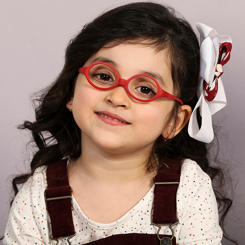 Buy Kids Glasses Matte Red Pink Full Rim Oval Kids Kids 2-5 yrs Hooper ...