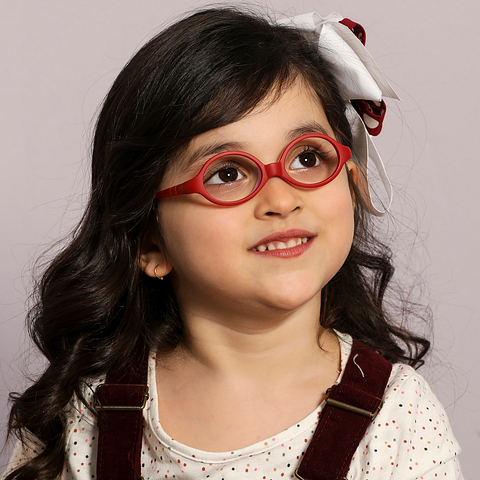 Buy Kids Glasses Matte Red Pink Full Rim Oval Kids Kids 2-5 yrs Hooper ...