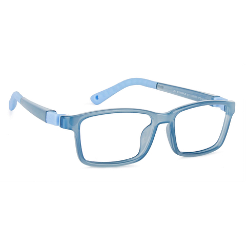 Buy Blue-Block Kids Computer Glasses: Sky Blue Full Rim Rectangle Kids ...