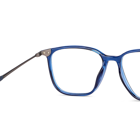 Buy Blue Transparent Gunmetal Blue Full Rim Square Lenskart Air fusion ...