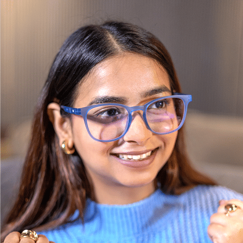 Buy Blue Block Zero Power Screen Glasses : Ocean Blue Full Rim Square ...