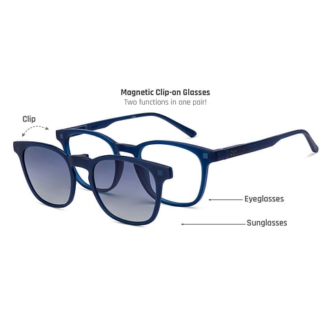 Buy Navy Full Rim Square Lenskart Hustlr Switch LH E17771-W Clip On ...