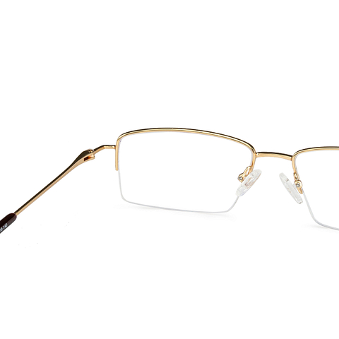 Buy Gold Brown Half Rim Rectangle Matt Eyewear SLEEK STEEL M89015-C3 ...