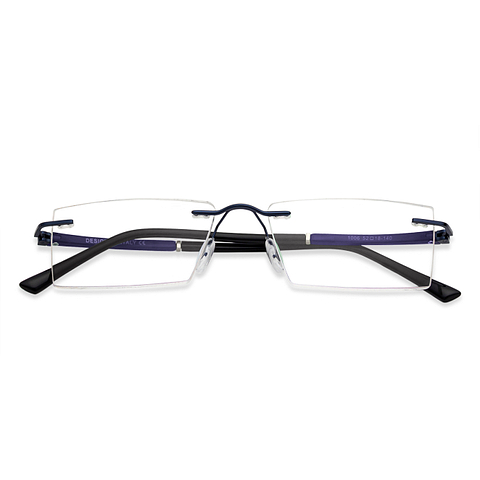 Buy Blue Black Blue Rimless Rectangle Polo Sports SLEEK STEEL 1006-C6 ...