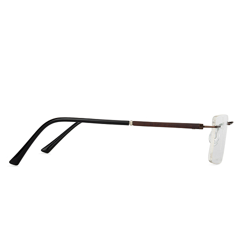 Buy Brown Black Brown Rimless Rectangle Polo Sports Sleek Steel 1005-C5 ...