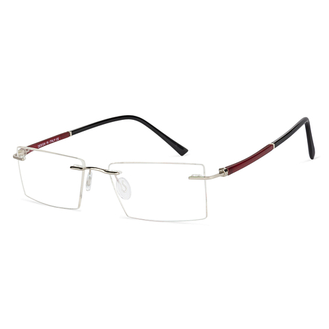 Buy Silver Black Red Rimless Rectangle Polo Sports Lumineers 1006-C7 ...