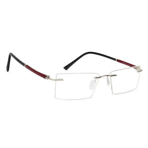 Buy Silver Black Red Rimless Rectangle Polo Sports Lumineers 1006-C7 ...