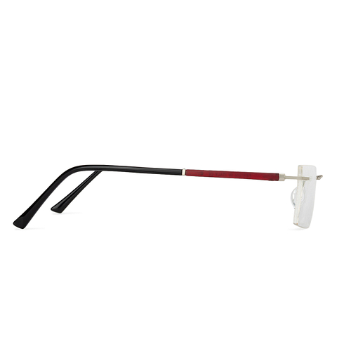 Buy Silver Black Red Rimless Rectangle Polo Sports Lumineers 1006-C7 ...