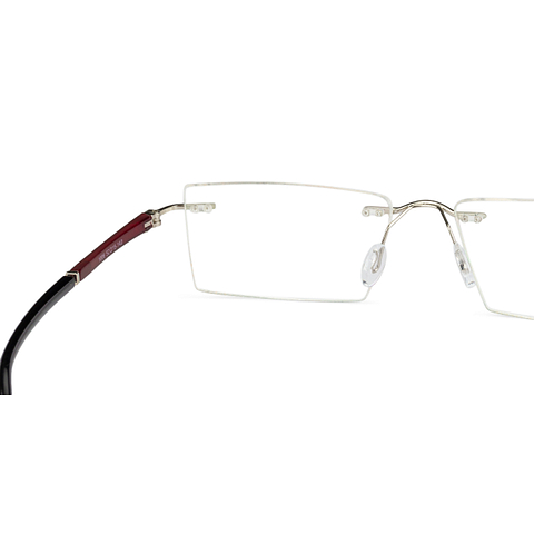Buy Silver Black Red Rimless Rectangle Polo Sports Lumineers 1006-C7 ...