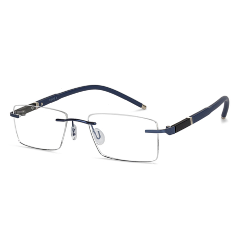 Buy Blue Rimless Rectangle Solid Air Fusion 003-C6 Eyeglasses at Lenskart.