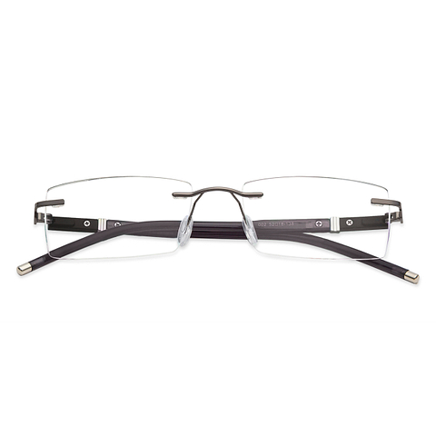 Shop online for Gunmetal Grey Rimless Rectangle Solid Air Fusion 002-C2 ...