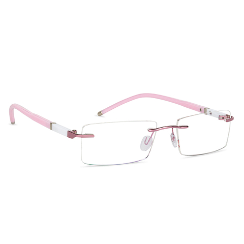 Buy Pink Rimless Rectangle Solid Air Fusion 002-C5 Eyeglasses at Lenskart.