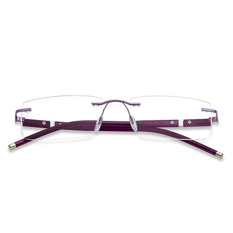 Buy Purple Rimless Rectangle Solid Air Fusion 001-C12 Eyeglasses at ...