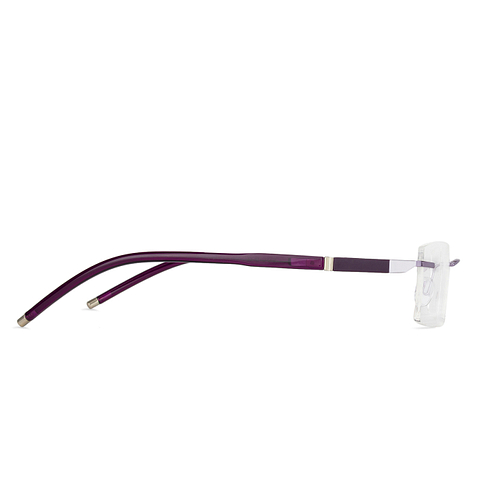 Buy Purple Rimless Rectangle Solid Air Essentials 002-C8 Eyeglasses at ...