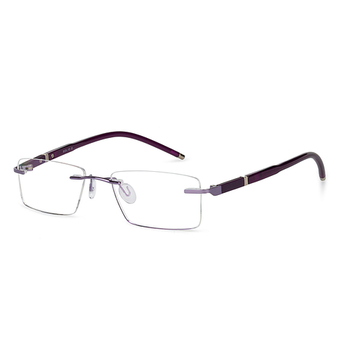 Buy Purple Rimless Rectangle Solid Air Fusion 003-C11 Eyeglasses at ...