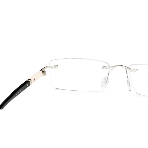 Buy Silver Pink Black Rimless Rectangle Solid Air Essentials 001-C1 ...