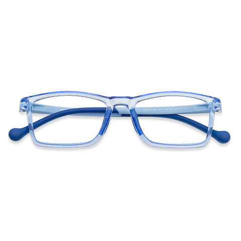 Buy Kids Glasses: Blue Transparent Blue Full Rim Rectangle Kids 8-12 ...