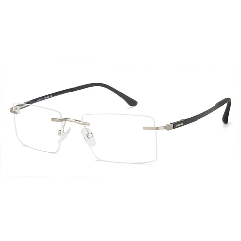 Buy Silver Black Rimless Rectangle Lenskart Air Flex VC E13278 - C2 ...
