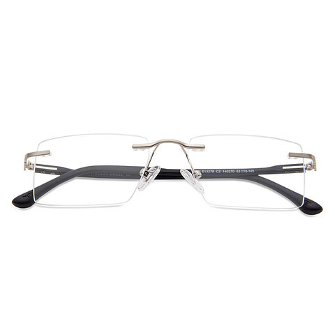 Buy Silver Black Rimless Rectangle Lenskart Air Flex VC E13278 - C2 ...