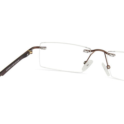 Buy Matte Brown Black Rimless Rectangle Lenskart Air Air Flex VC E13279 ...