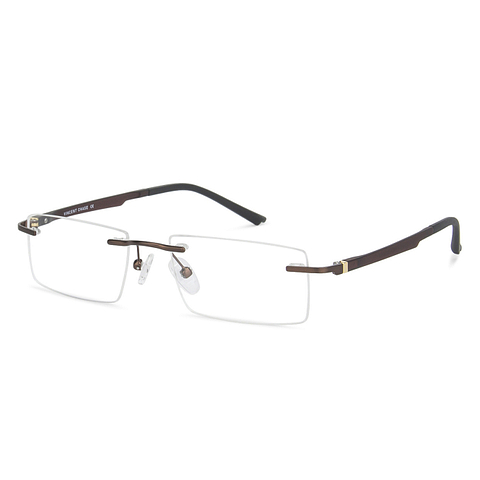 Buy Matte Brown Black Rimless Rectangle Lenskart Air Air Flex VC E13279 ...