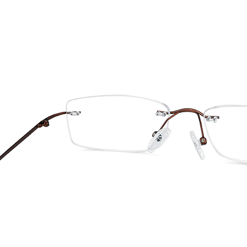 Buy Brown Rimless Rectangle Vincent Chase SLEEK STEEL VC 5881 - C11 ...