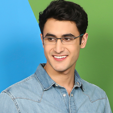 Metal Light Blue Half Rim Rectangle Vincent Chase SLEEK STEEL VC E10433 ...