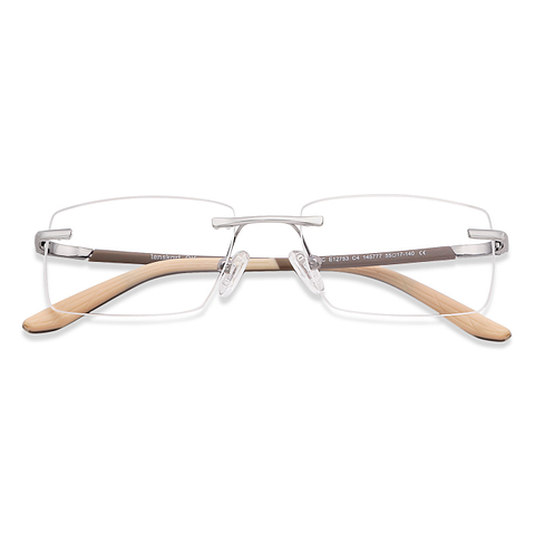 Buy Gunmetal Brown Cream Rimless Rectangle Lenskart Air LA Air fusion ...