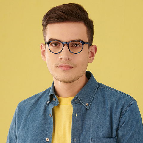 Blue Transparent Full Rim Round Vincent Chase Classic Acetate VC E12754 ...