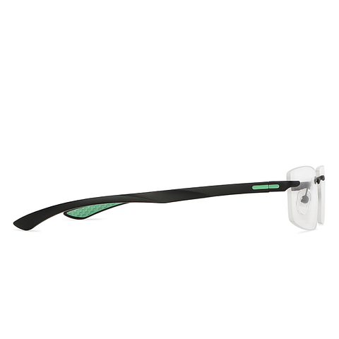 Buy Black Green Rimless Rectangle Lenskart Air Essentials LA VC E12879 ...