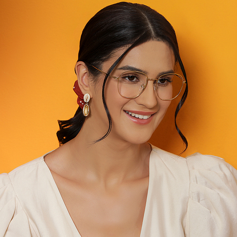 Buy Matte Gold Black Full Rim Square Vincent Chase Online SLEEK STEEL ...