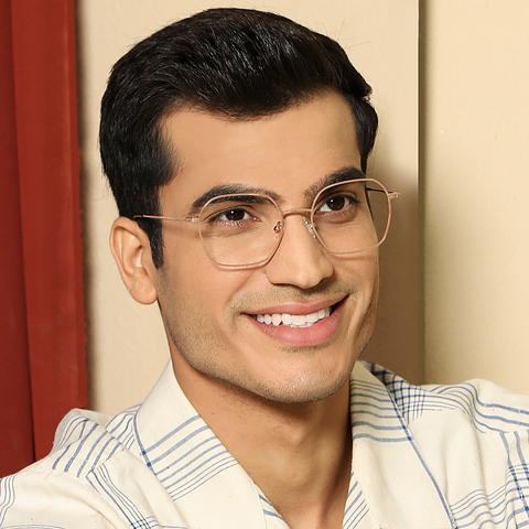 Buy Rose Gold Black Full Rim Geometric Vincent Chase Online SLEEK STEEL ...