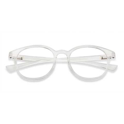 Buy Blue Block Zero Power Screen Glasses: Transparent Full Rim Round ...