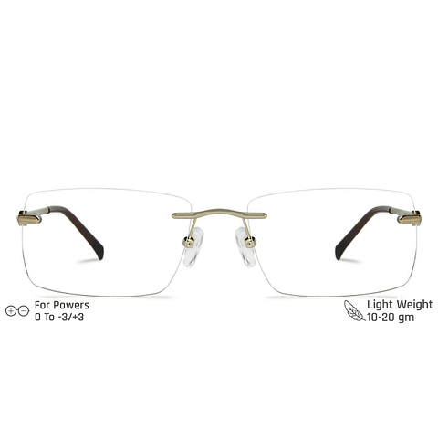 Buy Vincent Chase Gold Stainless Steel Rectangle Spectacles Online ...