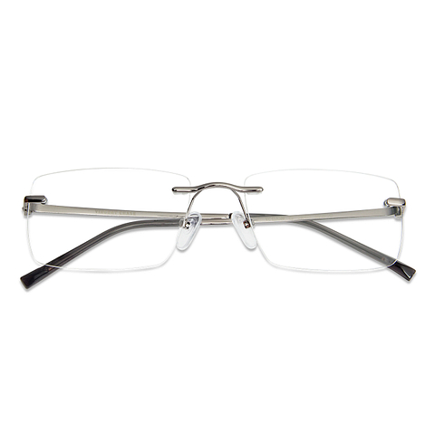Buy Metal Silver Grey Rimless Rectangle Vincent Chase Online SLEEK ...