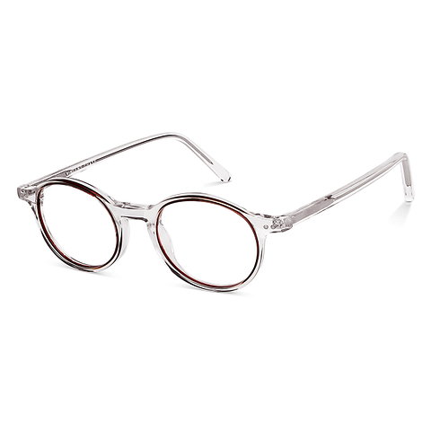 Buy Transparent Brown Full Rim Round Vincent Chase Classic Acetate VC ...