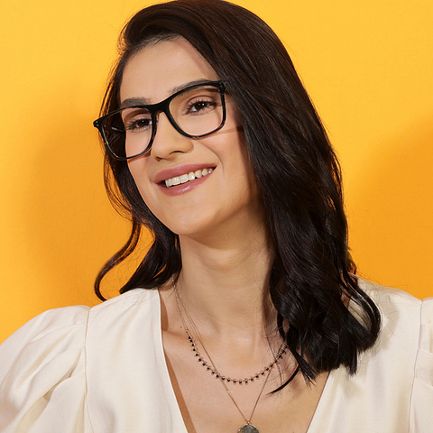 Buy Black Blue Transparent Full Rim Square Vincent Chase Classic ...